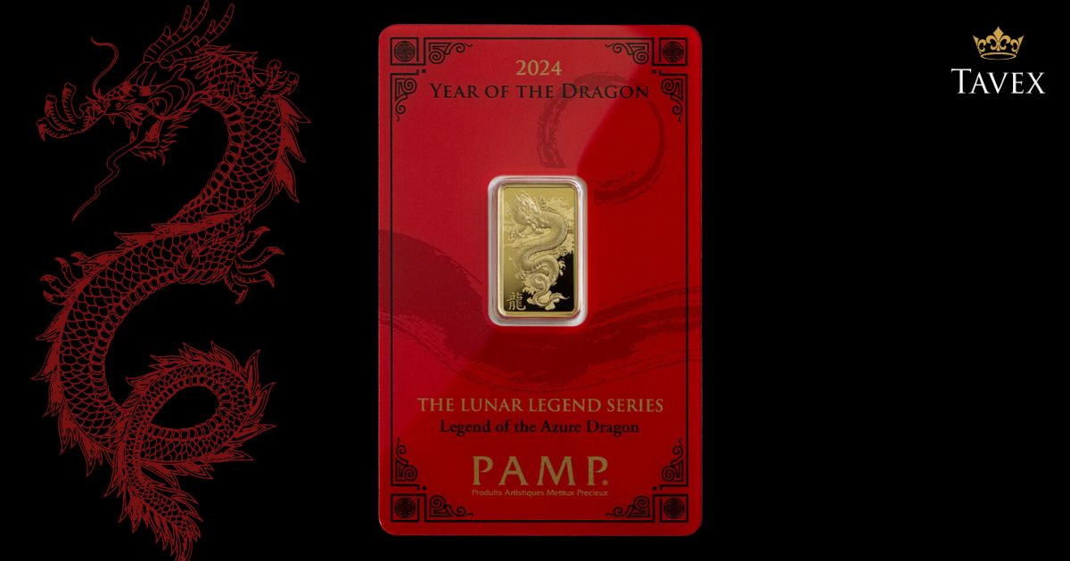 Sztabka złota 5g Lunar Rok Smoka 2024 PAMP | Tavex